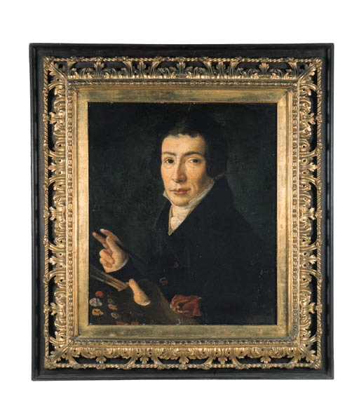 Andrea Appiani | Ritratto di pittore a mezza figura con tavolozza e ...