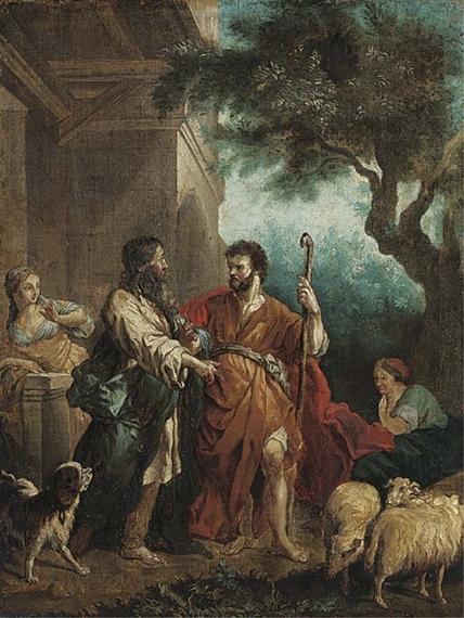 Charles Joseph Natoire | Moses and the Daughters of Jethro | MutualArt