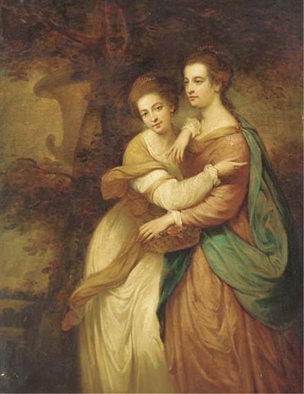 Sir Joshua Reynolds | Portrait of Miss Emma and Miss Elizabeth Crewe ...