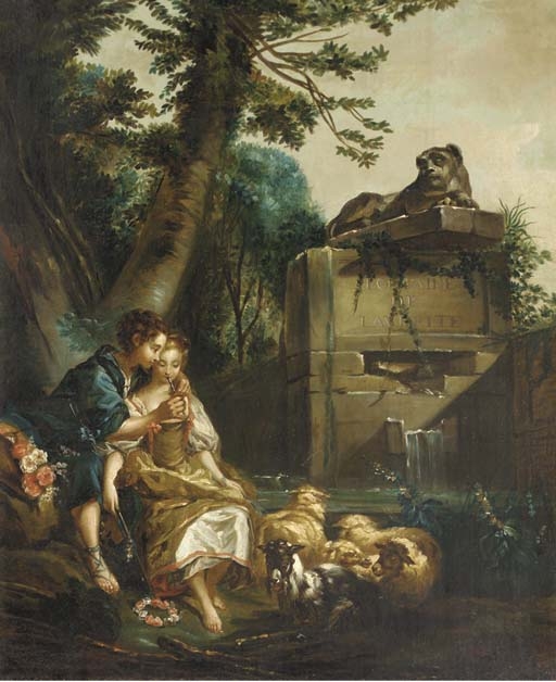 François Boucher | A shepherd teaching a shepherdess to play the flute ...