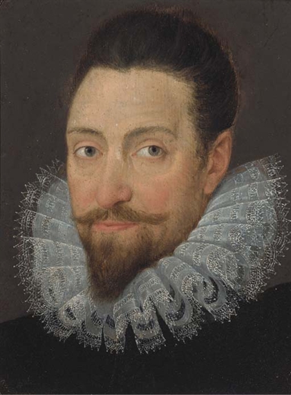 George Gower | Portrait of Sir Walter Raleigh, head-and-shoulders ...