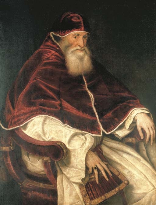 Titian | Portrait of Pope Paul III wearing the camauro | MutualArt