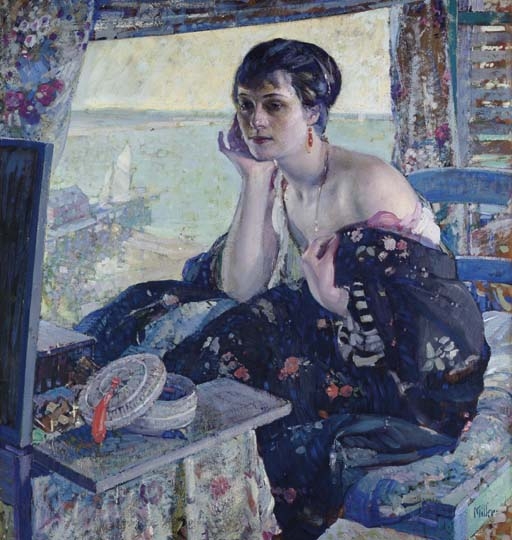 Richard Emile Miller | Woman by a Window | MutualArt