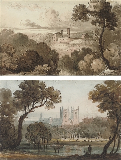 John Warwick Smith | A set of eight landscapes in two frames (two ...