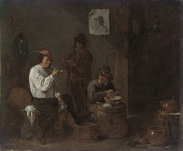 David Teniers the Younger | Peasants smoking in a tavern (1644) | MutualArt