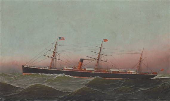 Antonio Jacobsen | The Steam Sail Ship Gallia Outward-Bound (1881 ...