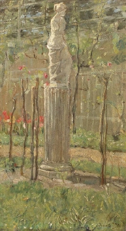 Isaac Israëls | A classical statue in a park | MutualArt