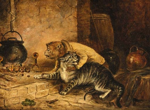 Edwin Landseer | The cat's paw; and Monkey business | MutualArt