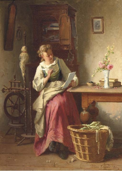 Theodore Gerard | Writing to a loved one (1882) | MutualArt