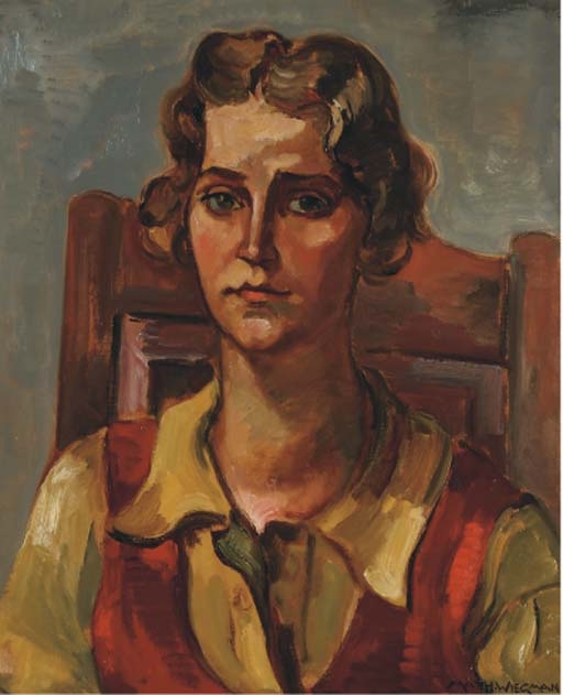 Mathieu Wiegman | A still life with a plant, tulips in a vase, a ...