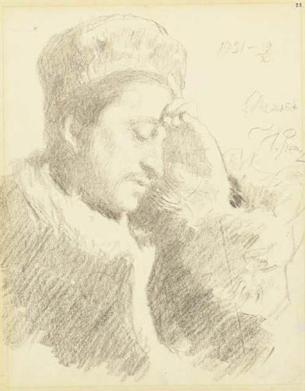 Ilya Repin | Portrait of Yuri Repin (1921) | MutualArt