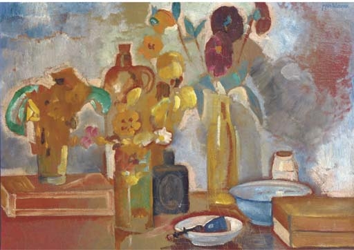 Mathieu Wiegman | Still life with grapes and a pear | MutualArt