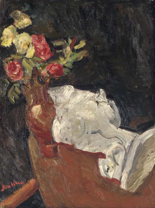 Chaim Soutine | Bouquet de rose à la statue de plâtre (Circa 1918 ...