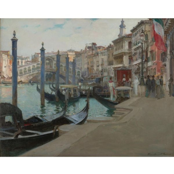 Oliver Dennett Grover | WEDDING DAY AT THE RIALTO BRIDGE, VENICE (1905 ...