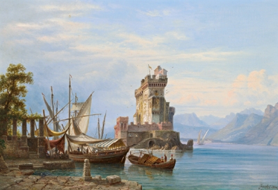 Henry Jaeckel | Castello Rozzato near Adano (1866) | MutualArt