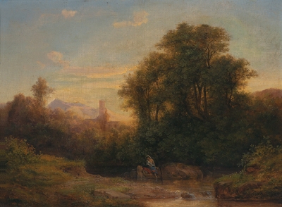 Friedrich Otto Georgi | Romantic Landscape with Bathing Nymphs (1854 ...