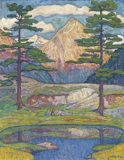 Walter Helbig | Piz Platta mit schneebedecktem Piz Plavna Dadaint, 1909 ...