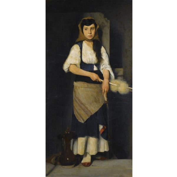Polychronis Lembesis | GIRL WITH DISTAFF AND SPINDLE | MutualArt