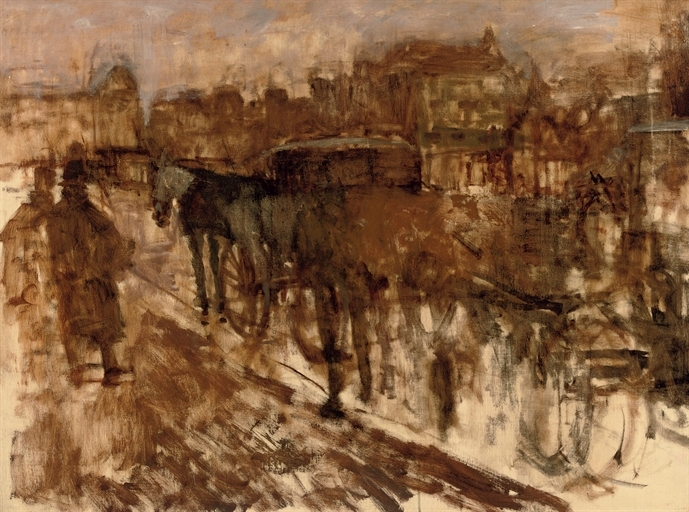 George Hendrik Breitner | A horse-drawn cart on the Rokin, Amsterdam ...