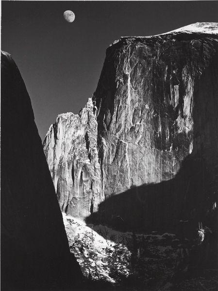 Ansel Adams | Moon and Half Dome, Yosemite National Park, California ...