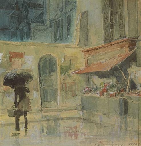 Everett Shinn | Paris Flower Stall | MutualArt