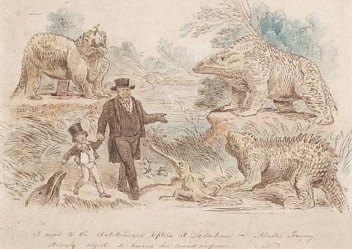 John Leech | A visit to the antediluvian reptiles at Sydenham - Master ...