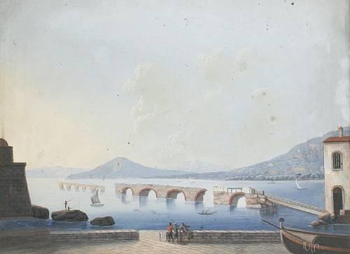 Neapolitan School, 19th Century | Caligula's bridge, Pozzuoli; The ...