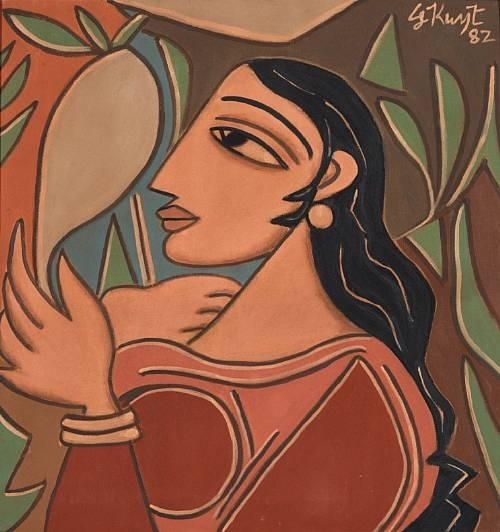 George Keyt | Woman with Mirror | MutualArt