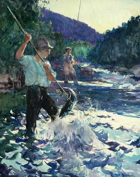 Frank Weston Benson | Landing the big one | MutualArt