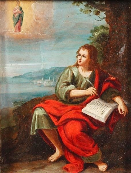 Flemish School 17th Century | St John the Evangelist on the island of ...