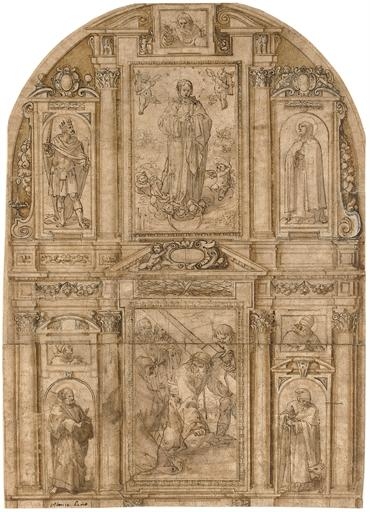 Cano Alonso | Design for an elaborate altarpiece with a central panel ...