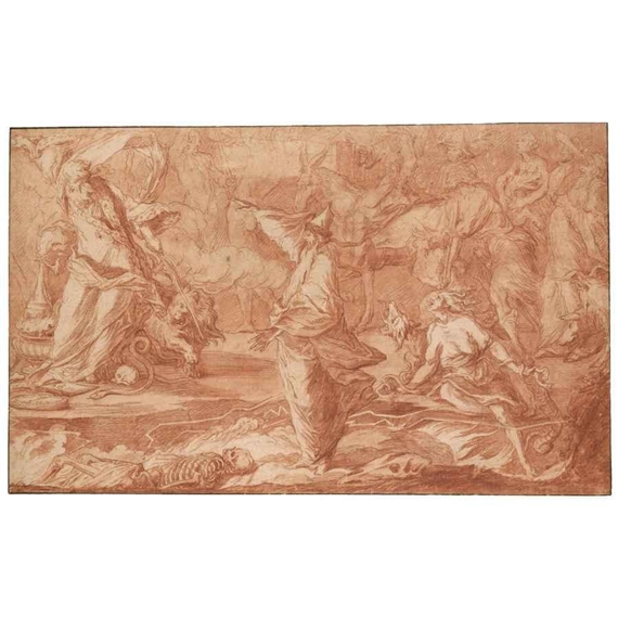French School, 18th Century | A SCENE OF WITCHCRAFT: A MAGICIAN CASTING ...