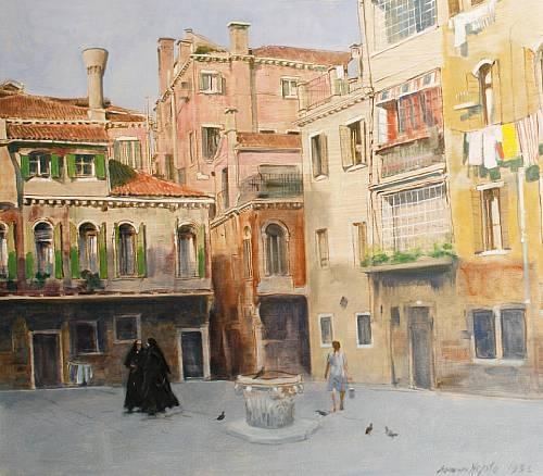 Norman Hepple | Square in Italy (1982) | MutualArt