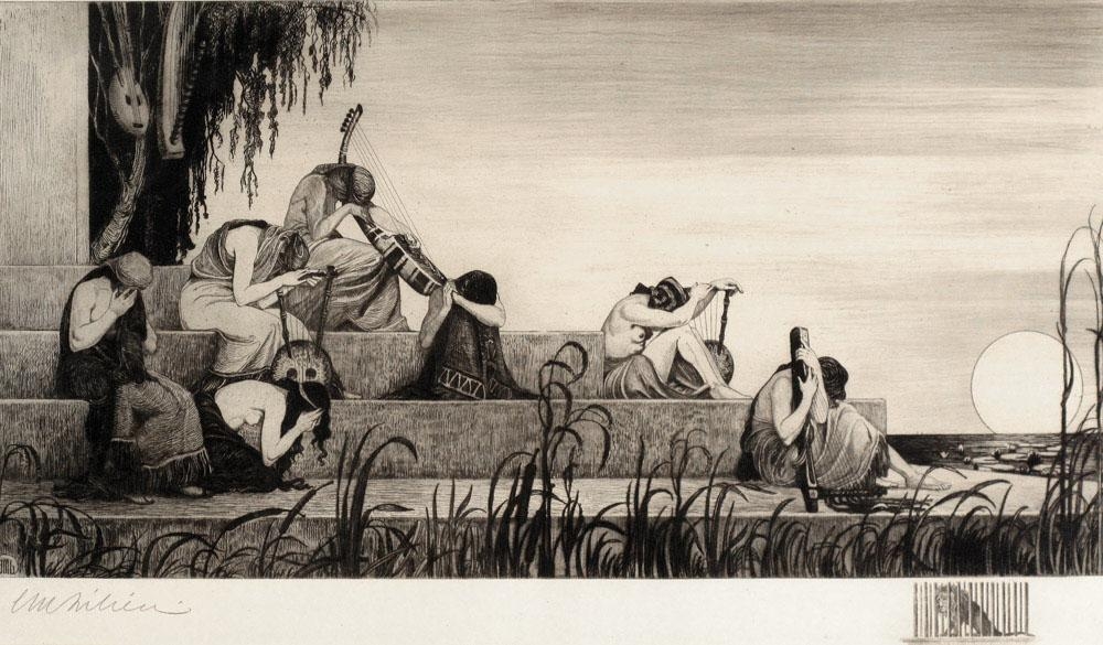 Ephraim Mose Lilien | On the Rivers of Babylon (1910) | MutualArt