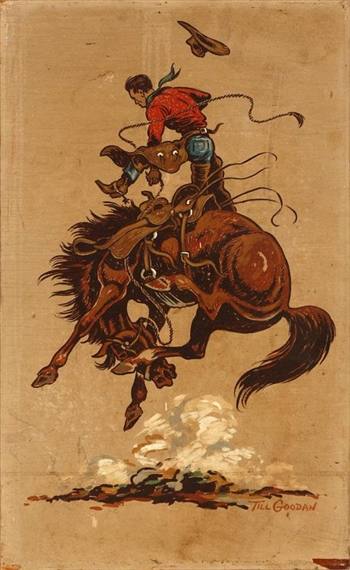 Tillman Parker Goodan | Cowboy atop a bucking bronco | MutualArt