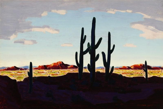 Conrad Buff | Cacti in a desert landscape | MutualArt