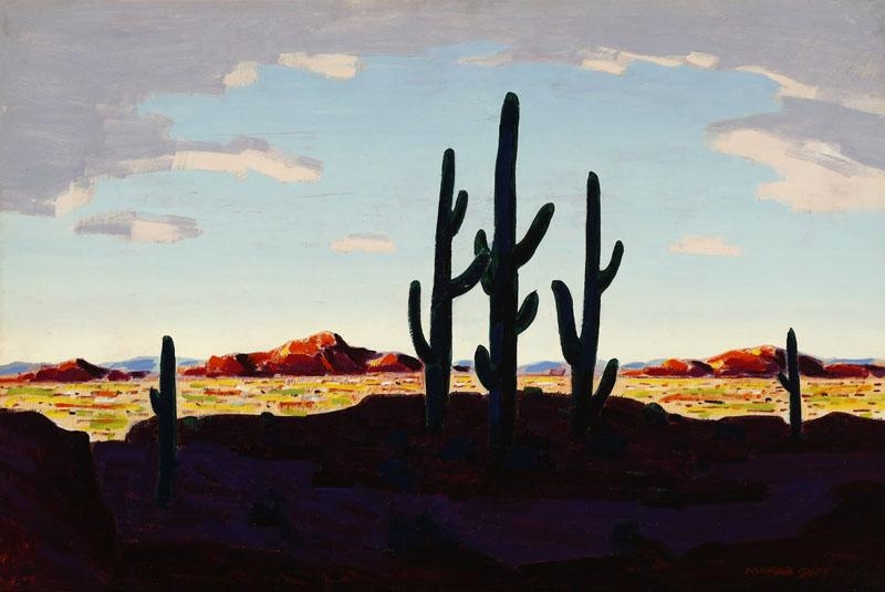 Conrad Buff | Cacti in a desert landscape | MutualArt