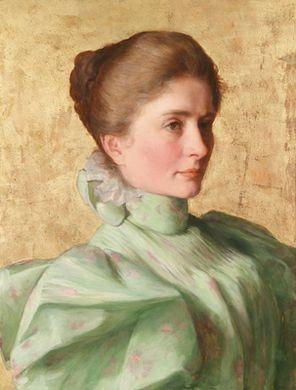 Franz Rumpler | Lady shown in Profile Against a Golden Background ...