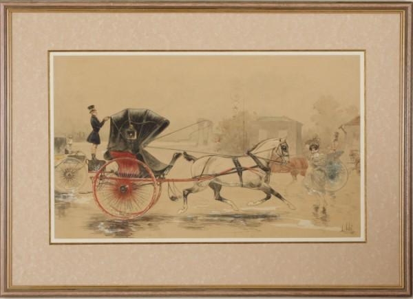 Louis Vallet | Coaching scene (1896) | MutualArt