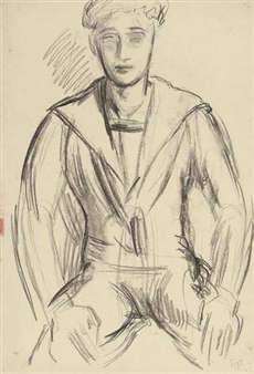 Duncan Grant | Paul Roche from behind on a stool; Paul Roche leaning ...