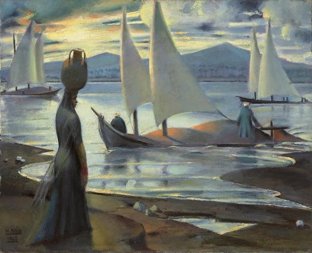 Mahmoud Said | Sunset On The Nile At Luxor (1945) | MutualArt