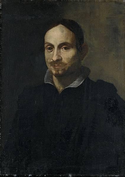 Alessandro Tiarini | Portrait of a man, bust-length, wearing a black ...