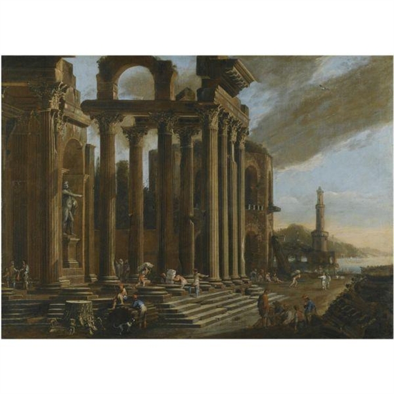 Viviano Codazzi | AN ARCHITECTURAL CAPRICCIO WITH FIGURES AMONGST ...