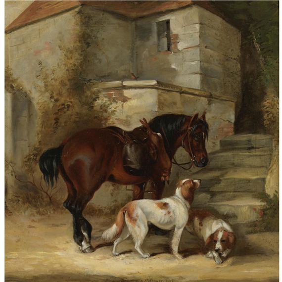 William Joseph Shayer | A Shooting Pony and two Spaniels | MutualArt
