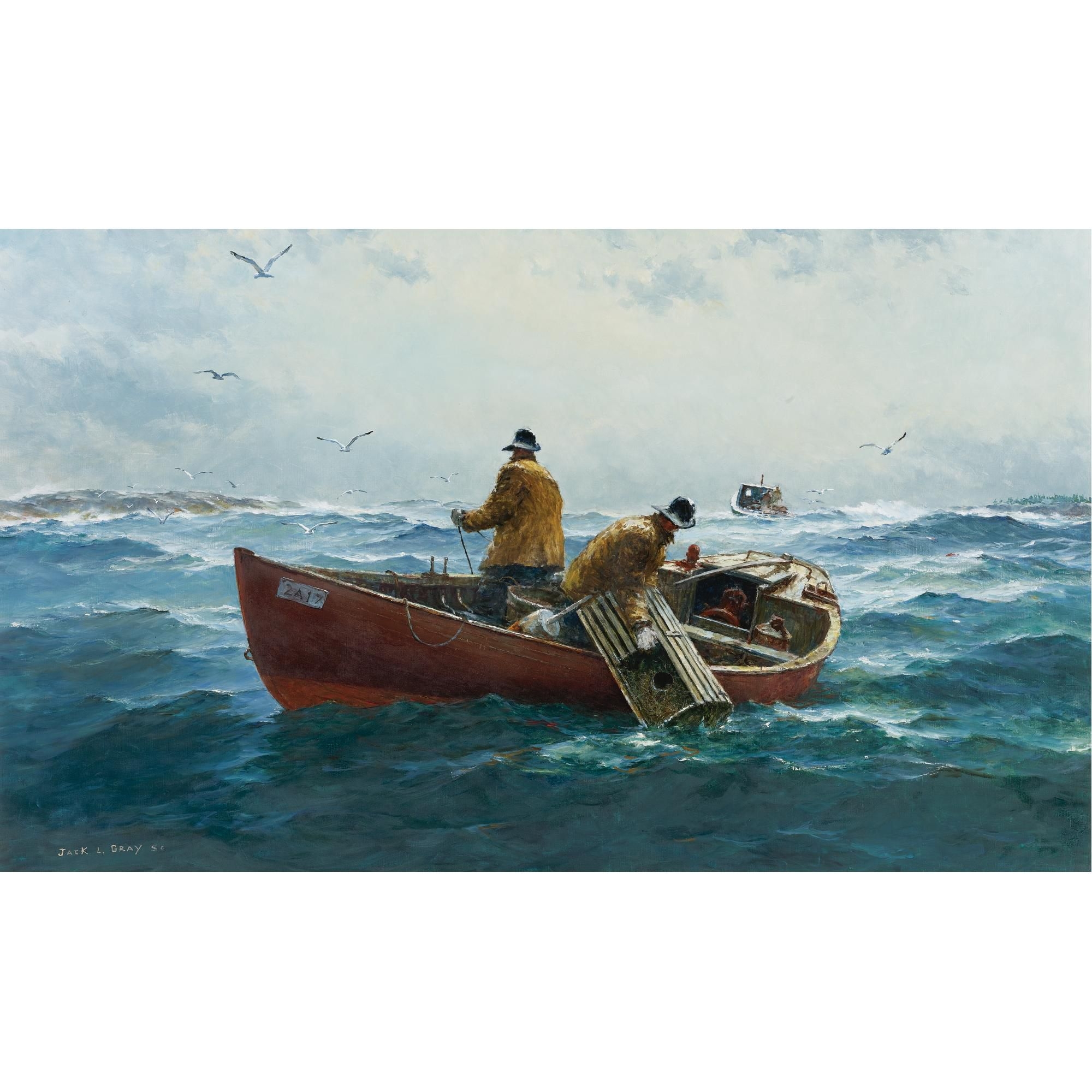 Jack Lorimer Gray | Hauling in the pots | MutualArt