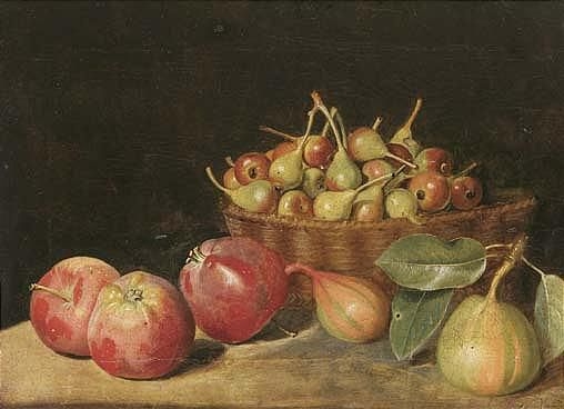 Jacob Samuel Beck | still life of crabapples in a basket, together with ...