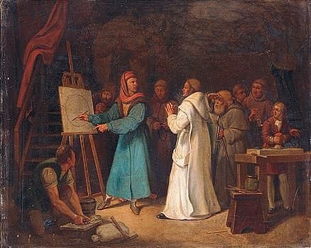 Italian School, 19th Century | giotto painting a circle for the envoy ...