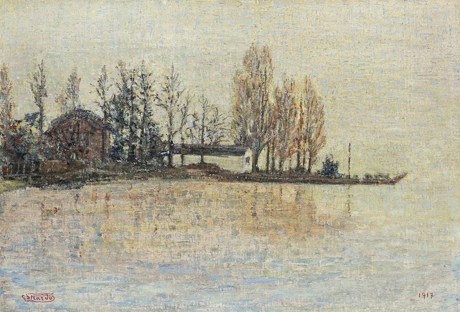 Gottardo Segantini | SEELANDSCHAFT, 1917 LANDSCAPE WITH LAKE, 1917 ...
