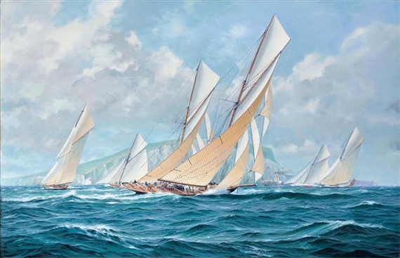 David Brackman | YACHTS SAILING OFF THE ISLE OF WIGHT | MutualArt
