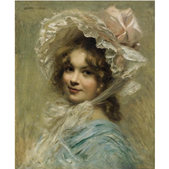 Édouard Cabane | FRENCH, B. 1857 THE PINK HAT | MutualArt